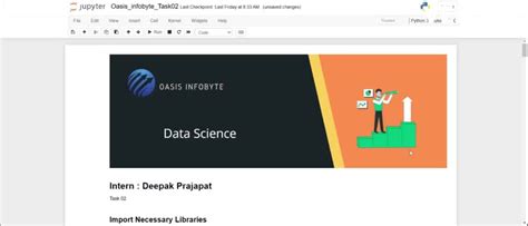 Deepak Prajapat On Linkedin Task2 Oasisinfobyte Internship2023