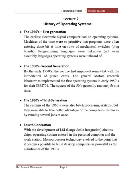 Lecture 2 Os Download Free Pdf Operating System Central Processing Unit