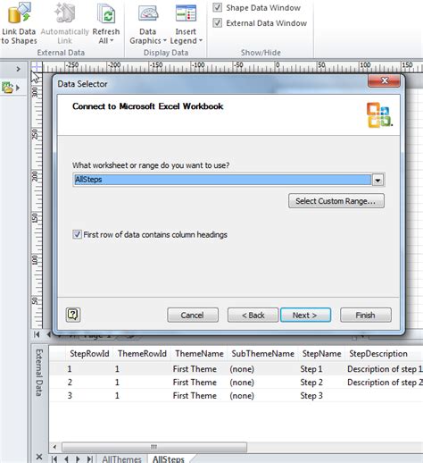 Linking Excel Named Ranges In Visio BVisual