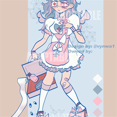 Cute Pastel Nurse Ych Commishes