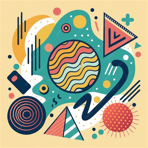 Premium Vector Colorful Abstract Geometric Art Modern Design With Dynamic Shapes