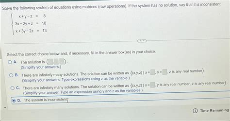 solve the following system of equations using