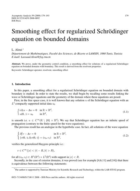Pdf Smoothing Effect For Regularized Schrödinger Equation On Bounded Domains