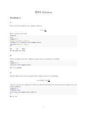 Hw Solution Pdf HW Solution Problem We Can Use The Formula For The Confidence Interval
