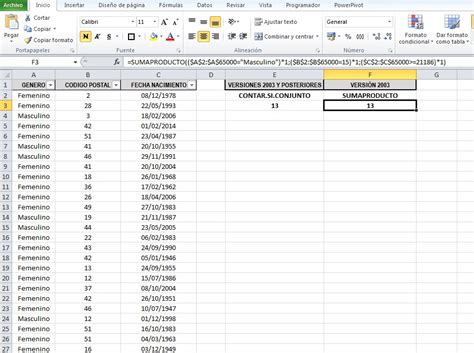 FunciÓn Contar Si Conjunto Y FunciÓn Sumaproducto En Excel Excel Signum