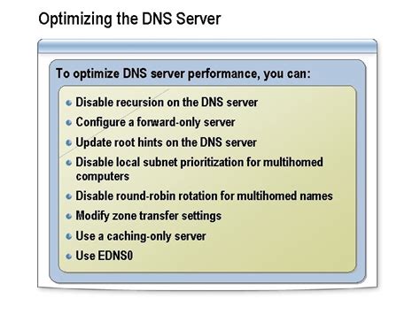 Module 6 Optimizing And Troubleshooting Dns Overview Optimizing Module 6 Optimizing And Troubleshooting Dns Overview Optimizing