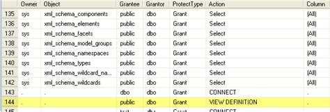 granting view definition permission to a user or role in sql server