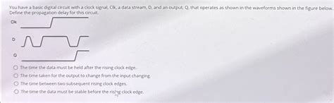 Solved You Have A Basic Digital Circuit With A Clock Signal