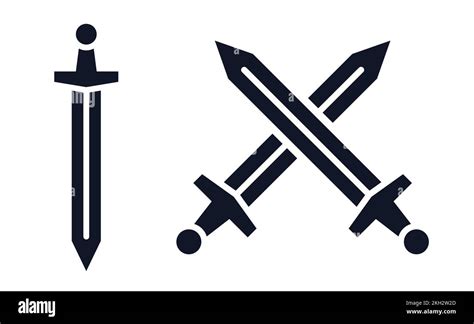 Sword Blade Symbol Or Sword Weapon Vector Illustration Icon Stock