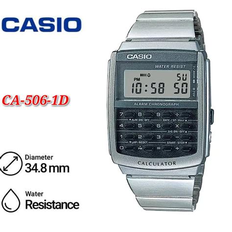 Casio Ca 506 1d Mens Data Bank Series Silver Stainless Steel Band