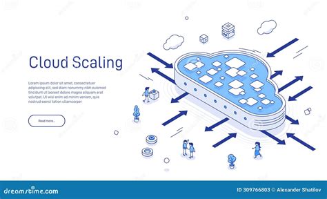 Cloud Scaling Solution Concept Cloud Computing Technology Is Easy Handles Growing And