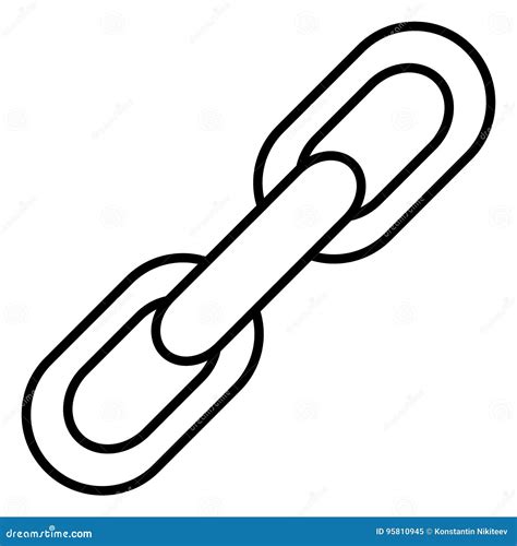 Vector Single Basic Link Icon Chain With 3 Units Stock Vector