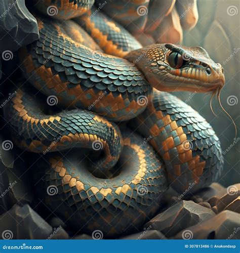 Snake Close Up Portrait Reveals Its Dangerous Venomous Viper Nature