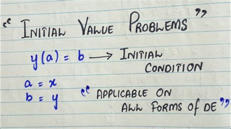 Initial Value Problem Differential Equation YouTube
