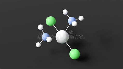 Cisplatin Molecule Molecular Structure Chemotherapy Medication Ball And Stick 3d Model
