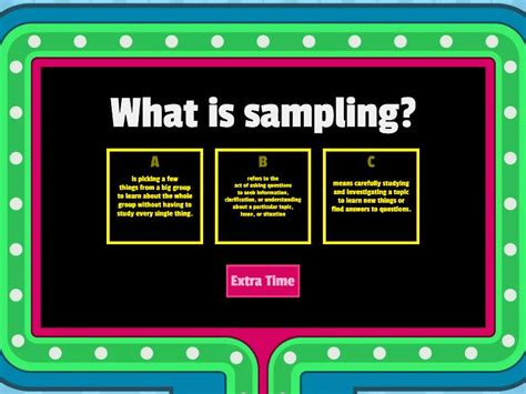 Sampling Techniques Gameshow Quiz