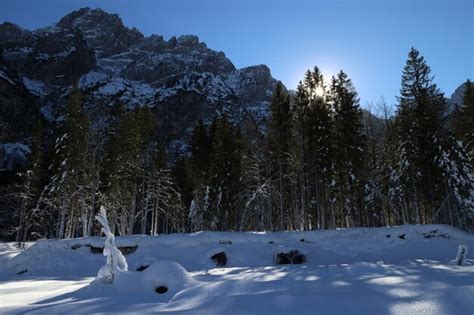 Premium Photo Winter Landscape In Val Saisera Italy