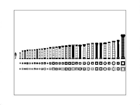 Different Types Of Columns En Dwg Librería Cad