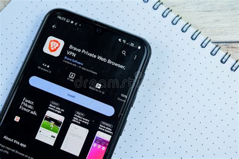 Brave Private Web Browser Application On Smartphone Screen Brave Is A