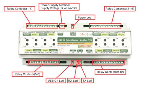 Usb 16 Relay Module Din Rail Box Modbus Rtu Timers 12v 42 Off