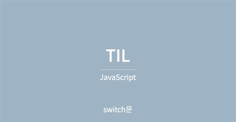 Javascript Switch문 Javascript Switch문