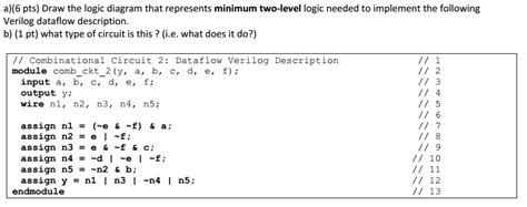 solved a 6 pts draw the logic diagram that represents