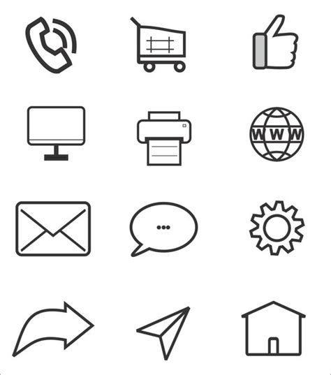 Premium Vector Icon Button Set 12 Monochrome