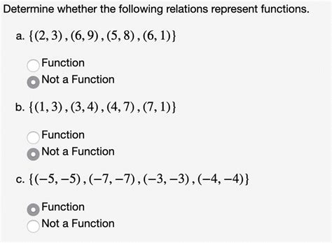 solved determine whether the following relations represent