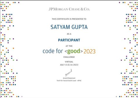 Satyam Gupta On Linkedin Codeforgood Jpmorganchase 24hrs