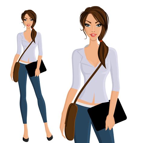Vector Illustration Of Girls