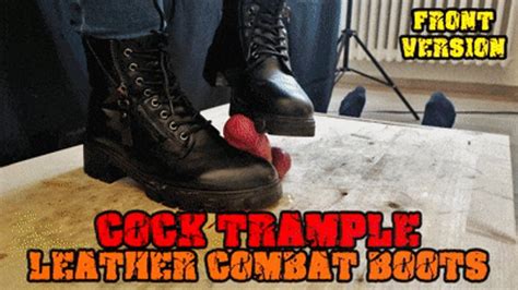 Crushing His Cock In Black Leather Combat Boots Front Version