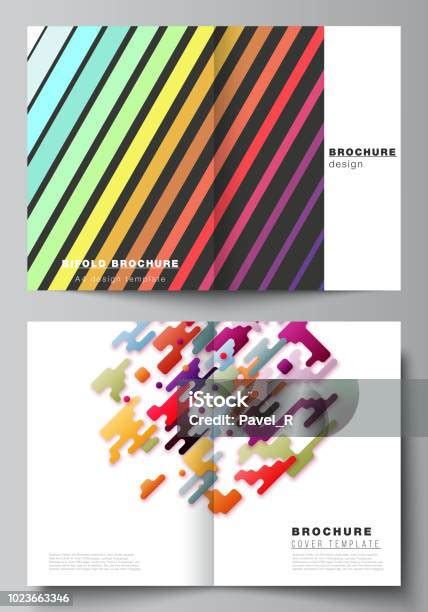 Bifold 브로셔 잡지 전단지에 대 한 두 개의 A4 형식 현대 표지 샘플 디자인 템플릿의 레이아웃의 일러스트 벡터 최소한의 디자인 중에서 선택할 수 있는 추상 화려한