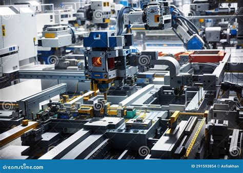 Advanced Printed Circuit Board With Components Electronics Assembly Line Royalty Free Stock