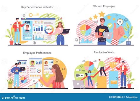 KPI Concept Set Key Performance Indicators Stock Vector Illustration Of Employment Company