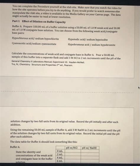 Solved Experiment 10 Buffers And Buffer Capacity Review