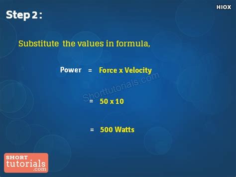 Power Calculation Using Force Velocity