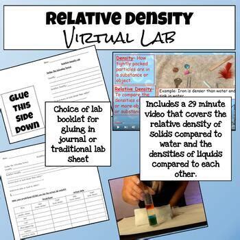 Relative Density Virtual Lab By Science The Natural Curiosity TPT