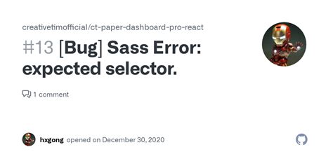 Bug Sass Error Expected Selector · Issue 13 · Creativetimofficial