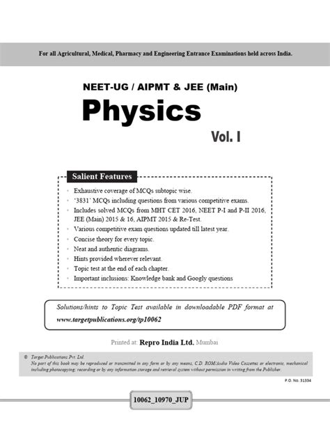 Neet Ug Jee Main Physics Pdfdrive 1 Pdf Physics Force