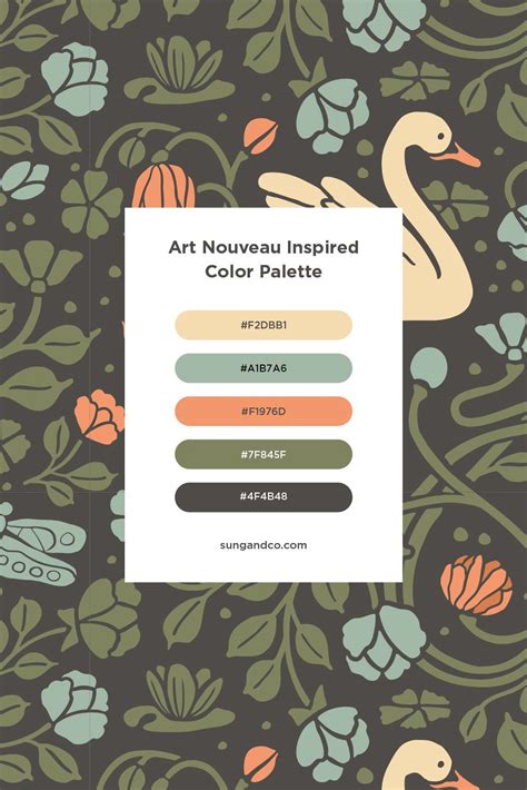 Art Nouveau Color Palette Earthy Vintage Tones For Your Next Design