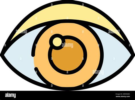Healthy Eye Icon Outline Vector Cognitive Process Brain System Color Flat Stock Vector Image