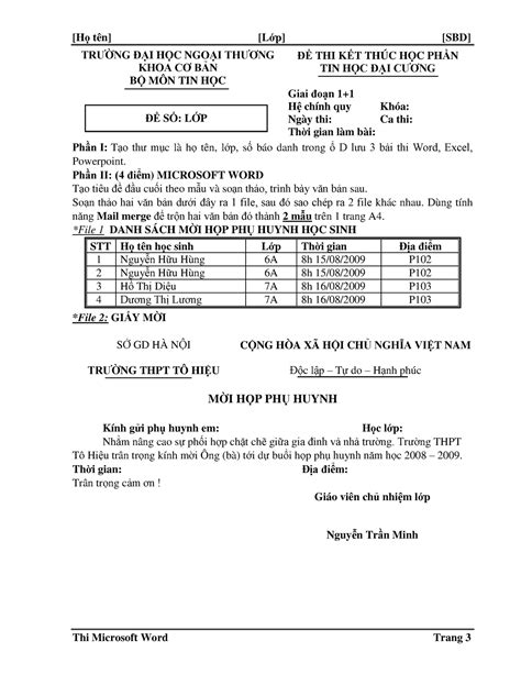 File đề Thi Word File đề Thi Word đề Thi Luyện Cuối Kì [h á Tên] [l