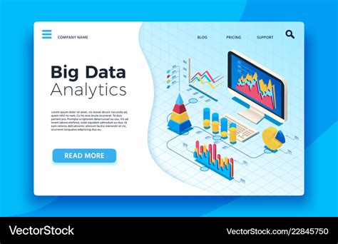 Isometric Big Data Analytics Analytical Royalty Free Vector