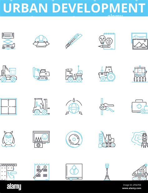 Urban Development Vector Line Icons Set Urban Development Cities