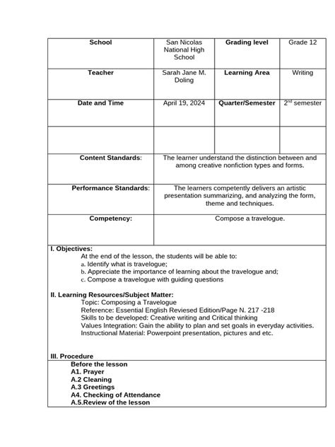Informational Text Lesson Plan Pdf Cognition Human Communication