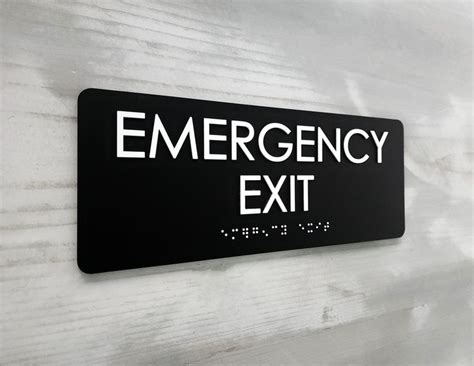 Emergency Exit Door Sign ADA Compliant Exit Signs Custom ADA Signs Emergency Exit Only Signs