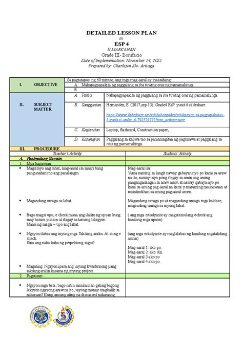 Semi Detailed Lesson Plan Template Pdf