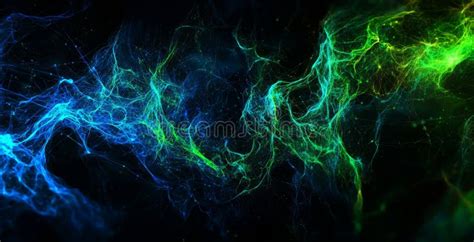 Electrical Impulses And Binary Code Create A Futuristic Wave With Neon