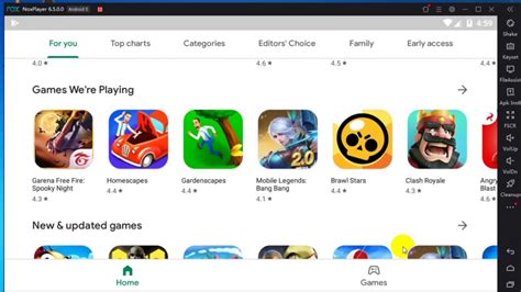 nox app player emulating android on the computer