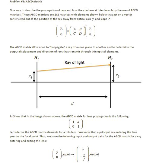 Solved Problem 3 Abcd Matrix One Way To Describe The